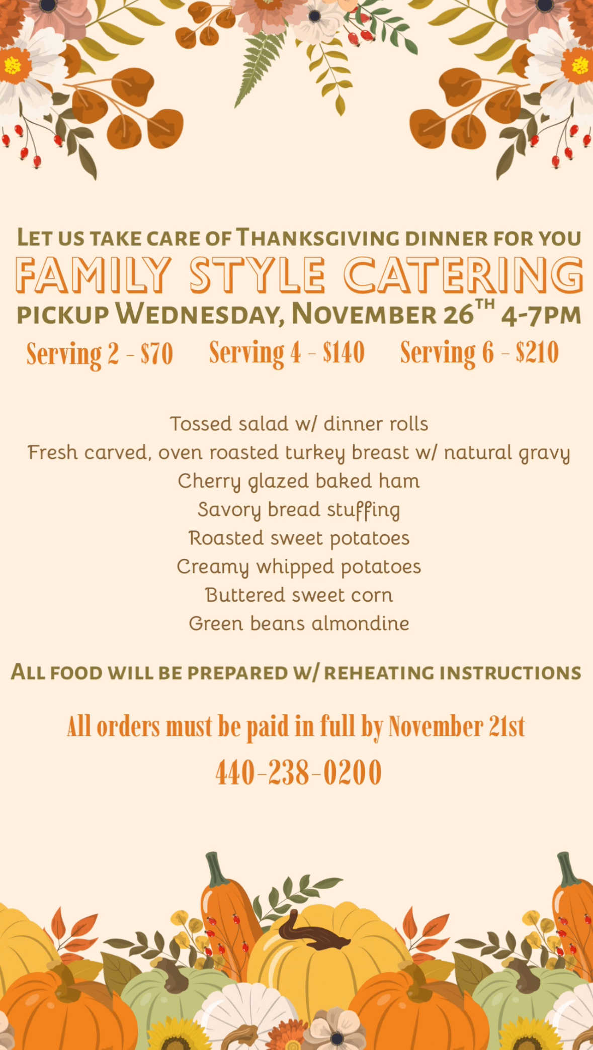 Thanksgiving - J Bella Italian Restaurant